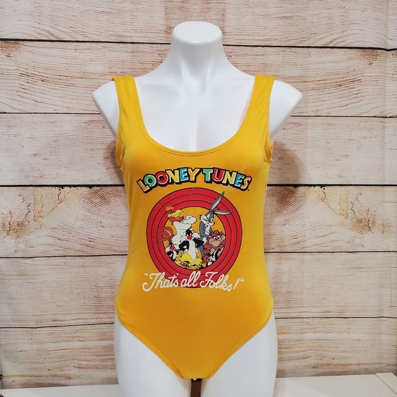 Warner Bros. | Swim | Looney Tunes Yellow Retro One Piece Swimsuit ...